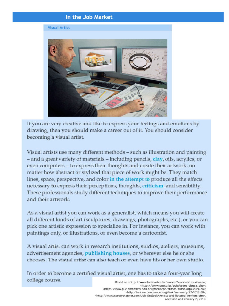 Reading - Visual Artist | PDF