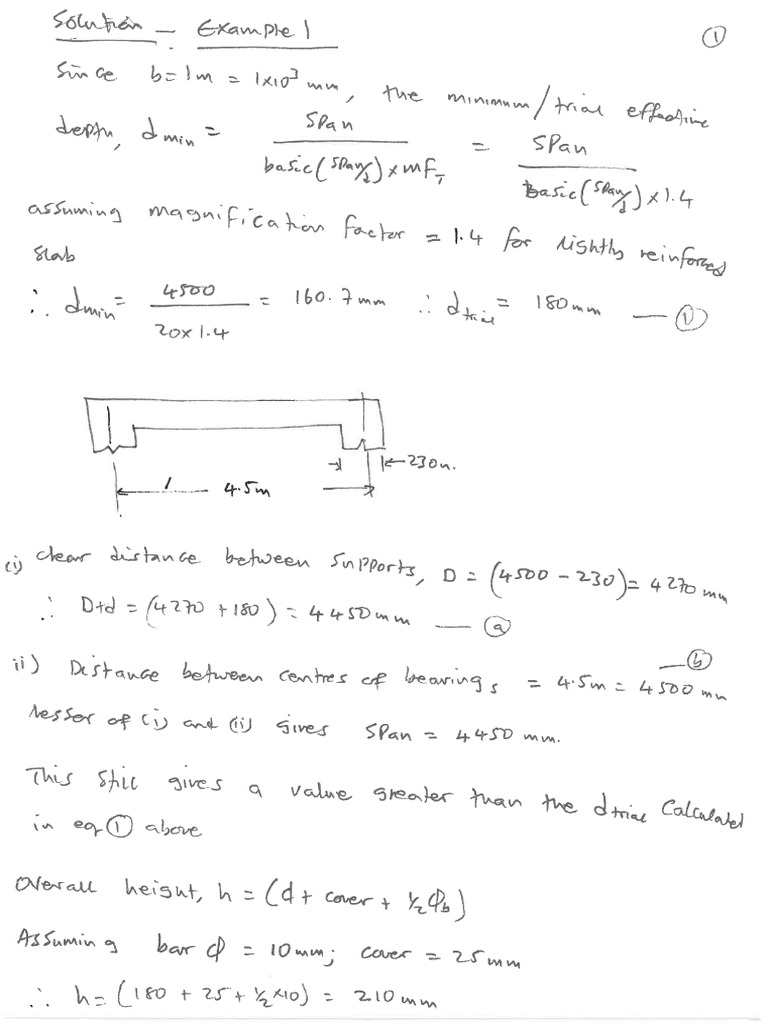 Solved Problems - 1-Way Solid Slabs-1 | PDF