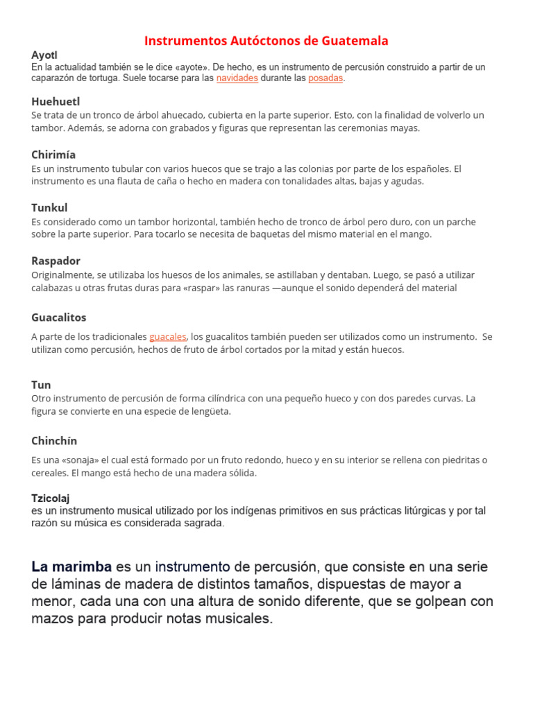 Guacalitos: Instrumento Musical de Guatemala | PDF