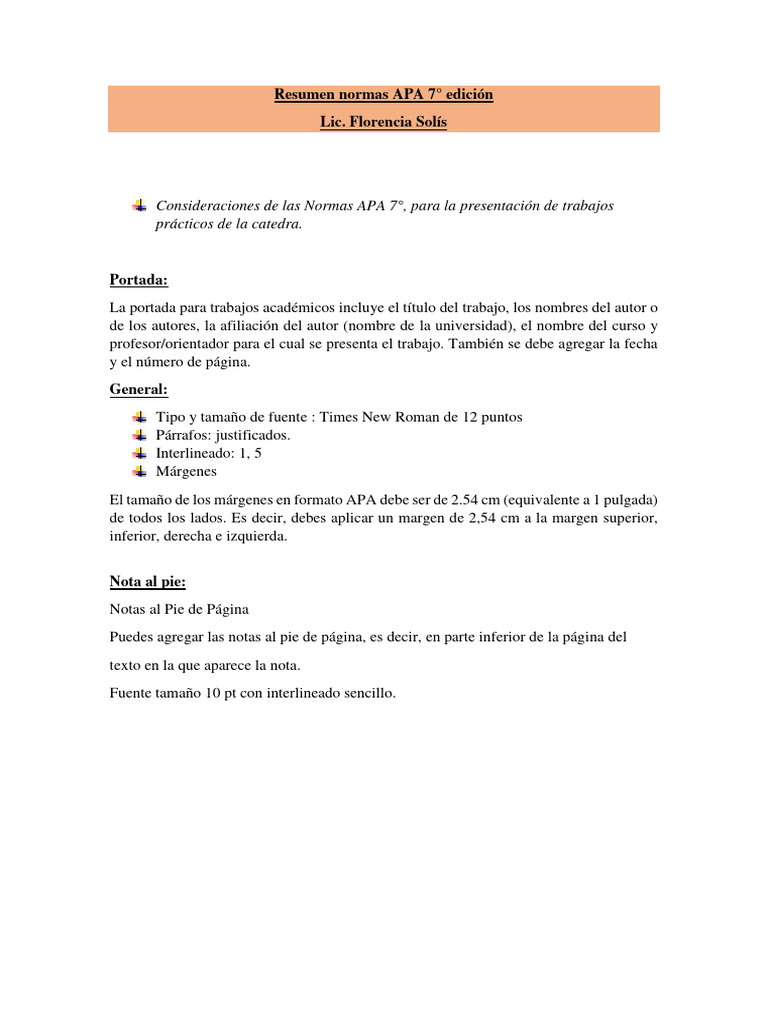 Resumen Normas APA 7 | PDF | Estilo apa | Citación