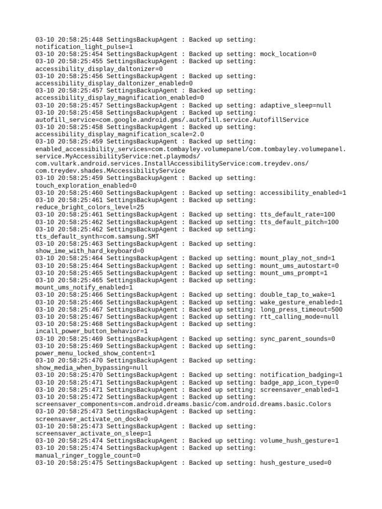Settings Provider | PDF | Java (Programming Language) | Backup
