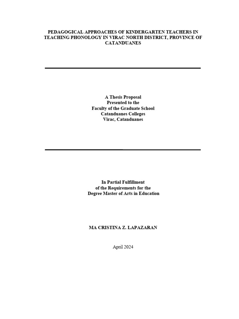 Thesis, Ma'am Inah | PDF | Phonics | Constructivism (Philosophy Of Education)