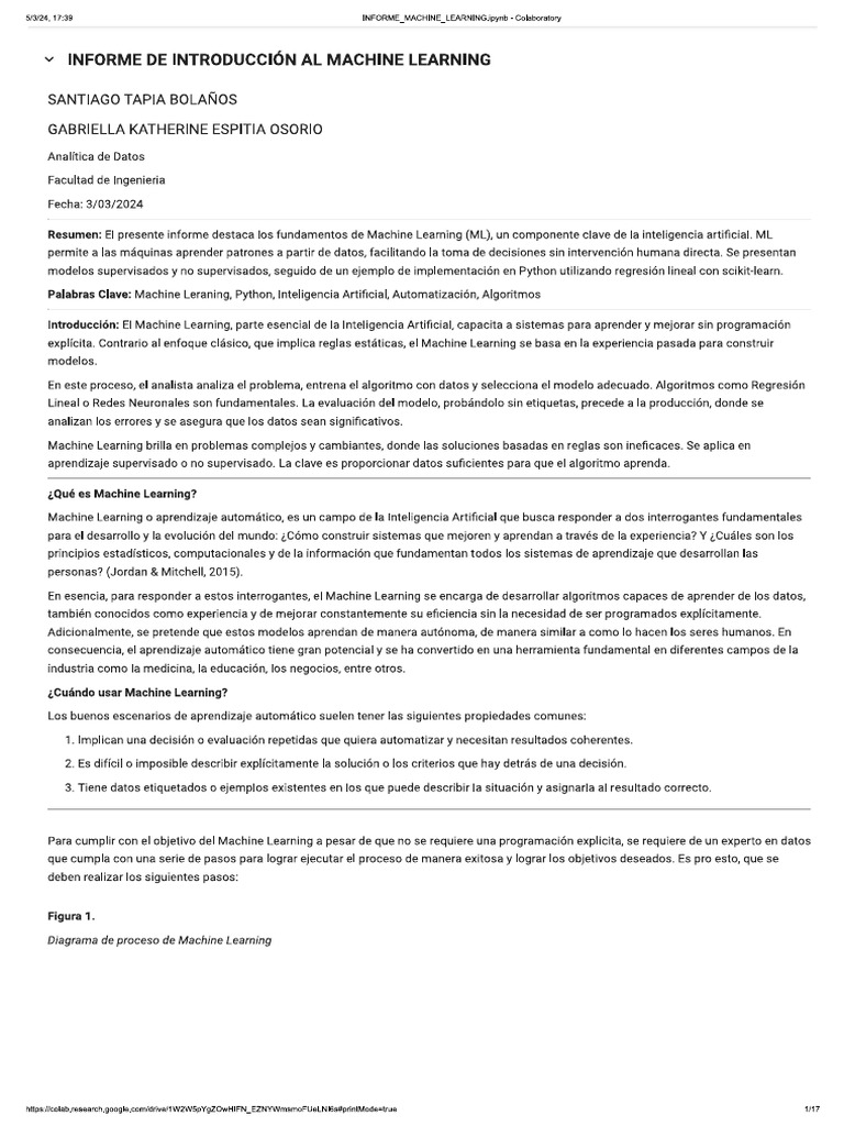 INFORME - MACHINE - LEARNING - Ipynb - Colaboratory | PDF