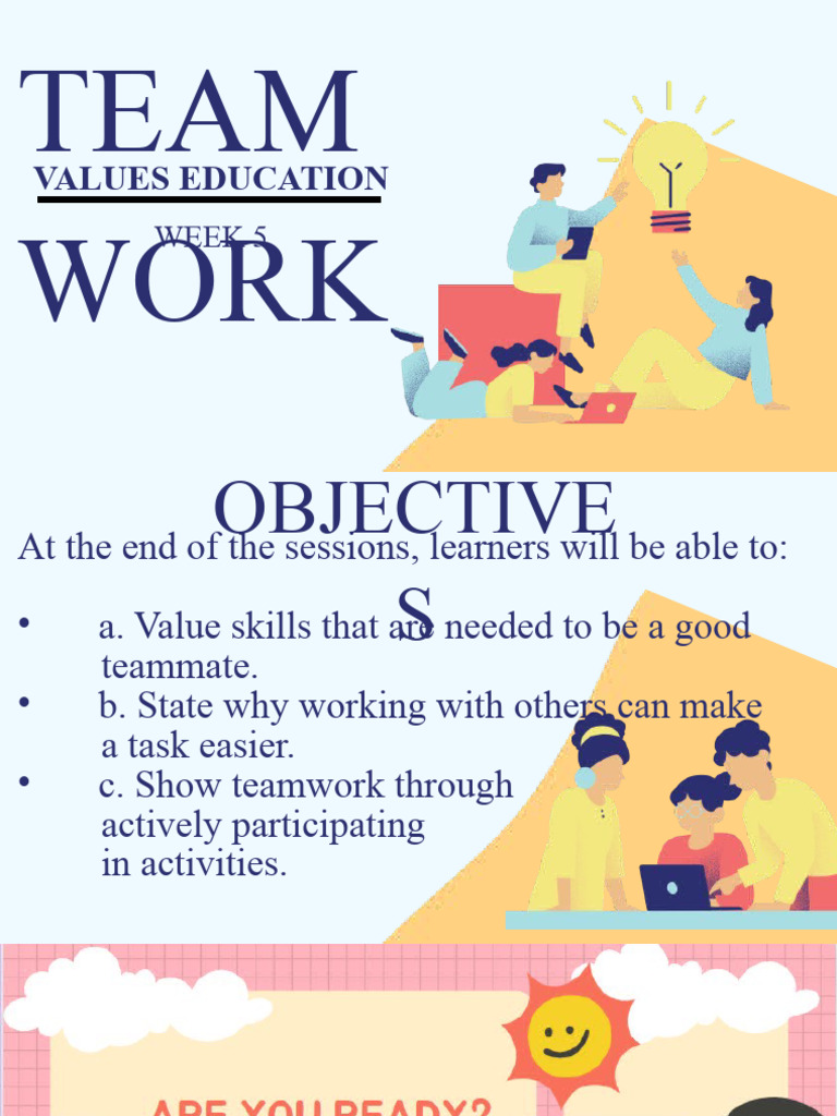 TEAMWORK WEEK 5 - Values Ed - March 8 | PDF