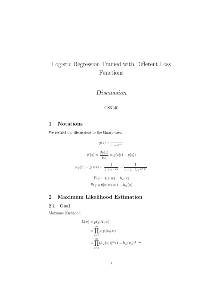 logistic_regression_loss | PDF | Robust Statistics | Logistic Regression
