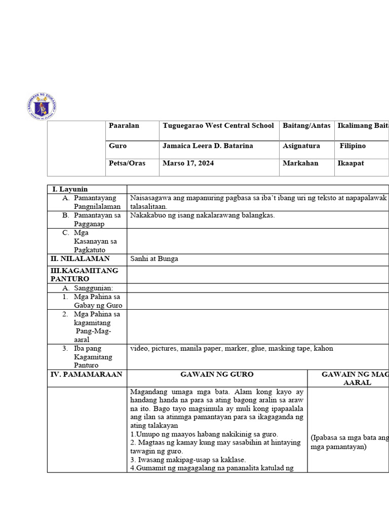 Pre-Demo Sanhi at Bunga | PDF