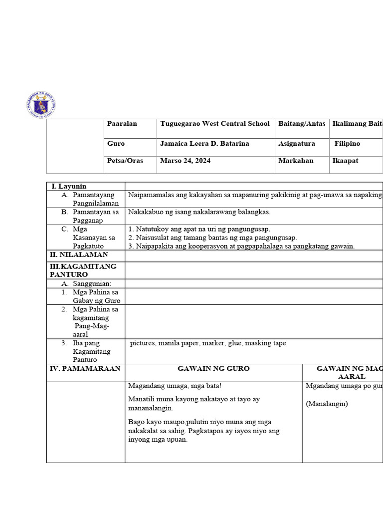 Final Filipino DLP | PDF