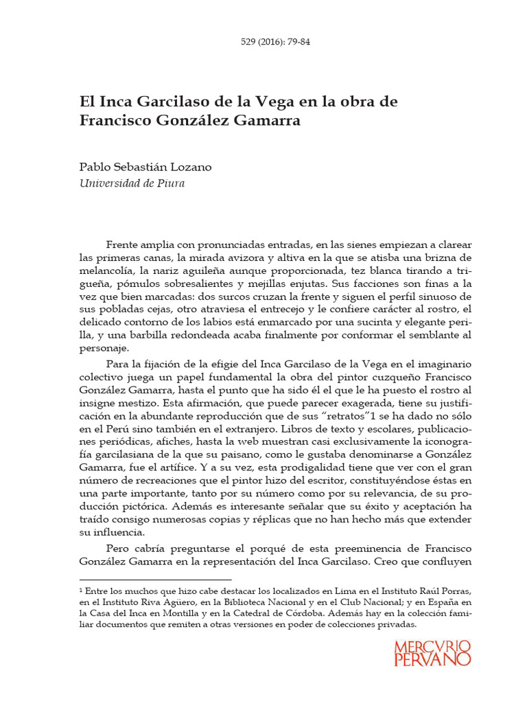 Inca Garcilaso y González Gamarra | PDF | Imperio Inca | Nación
