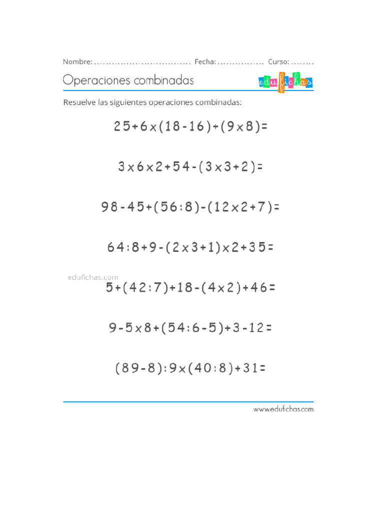 Ejercicios Combinados | PDF