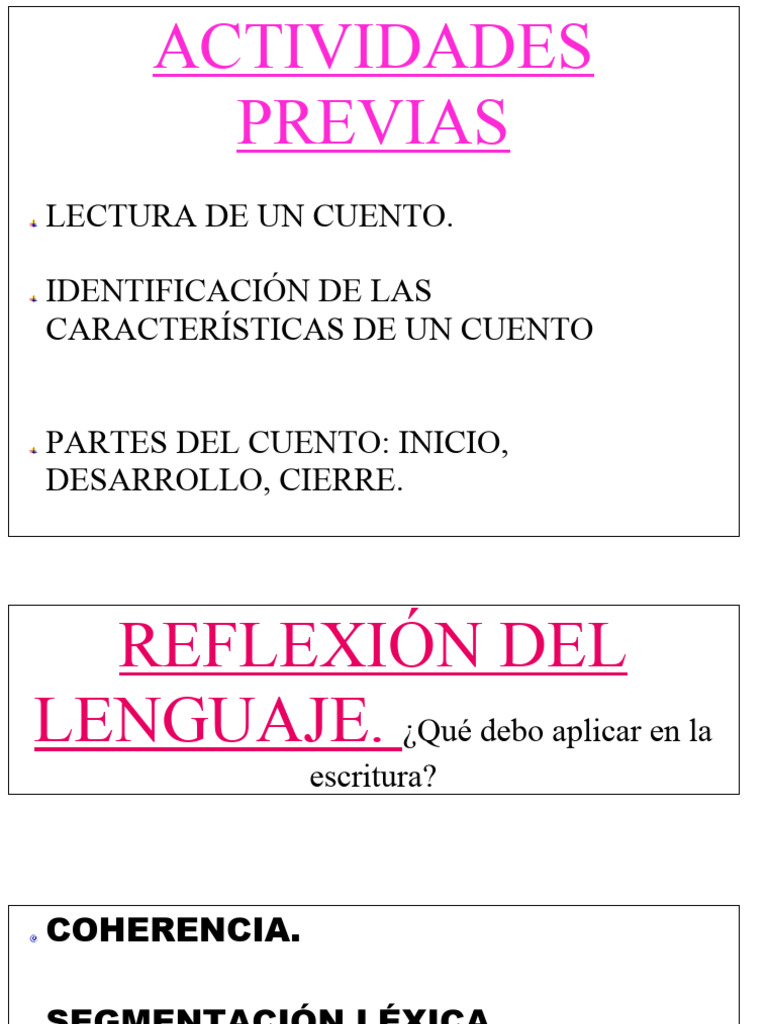 Actividades Previas. A La Escritura | PDF