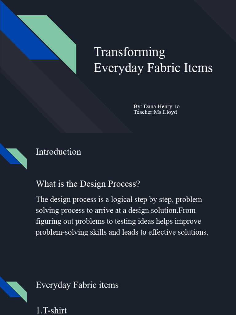Transforming Everyday Fabric Items | PDF