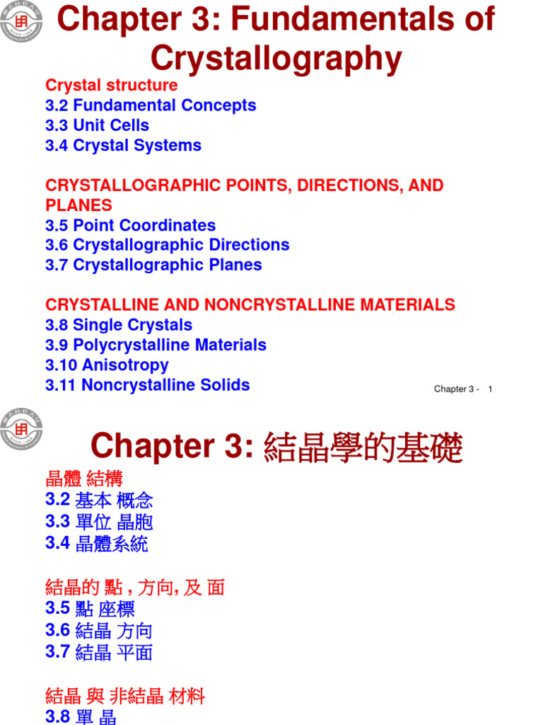Ch3 Fundamentals of Crystallography-9th Final | PDF