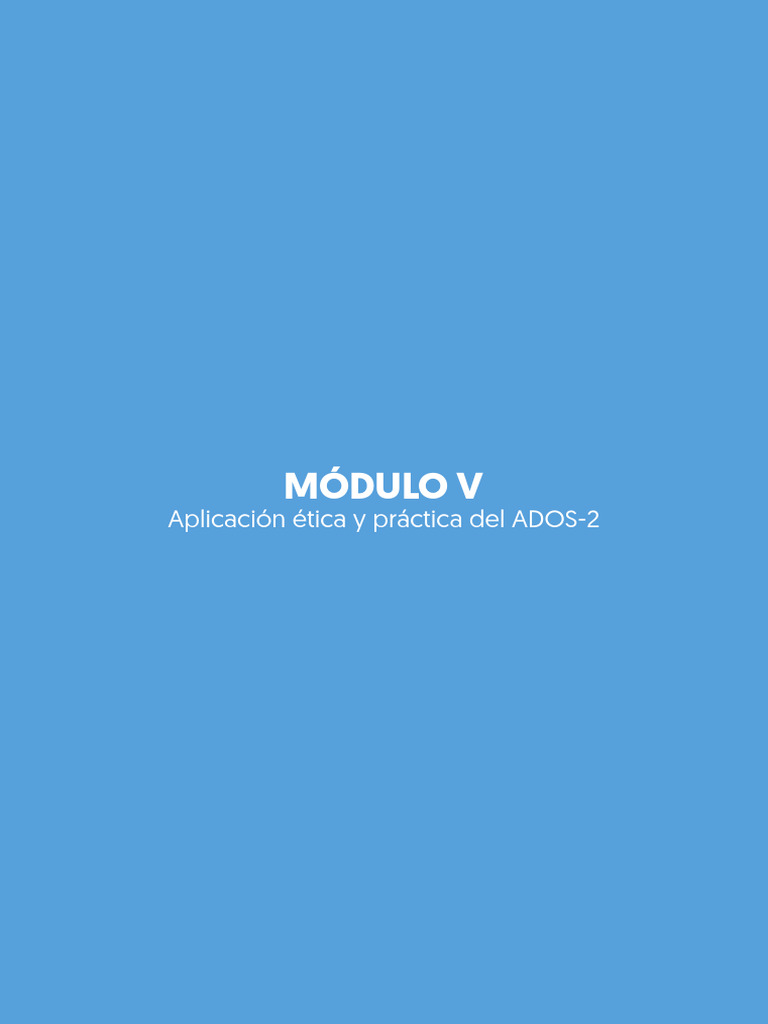 Manual ADOS 2 Modulo 5 | PDF | Espectro autista | Comportamiento
