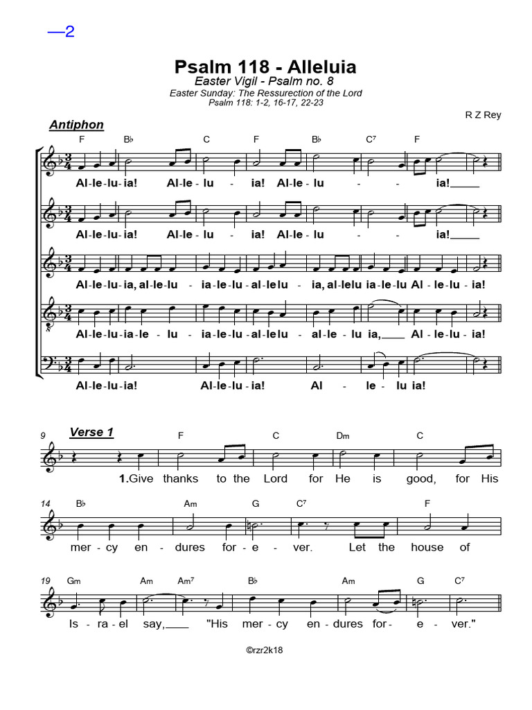 Easter_Vigil_Psalm_8_Psalm-118-Final | PDF | Eastertide | Liturgical Calendar