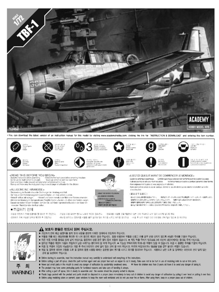 Academy Grumman Avenger TBF-1 | PDF