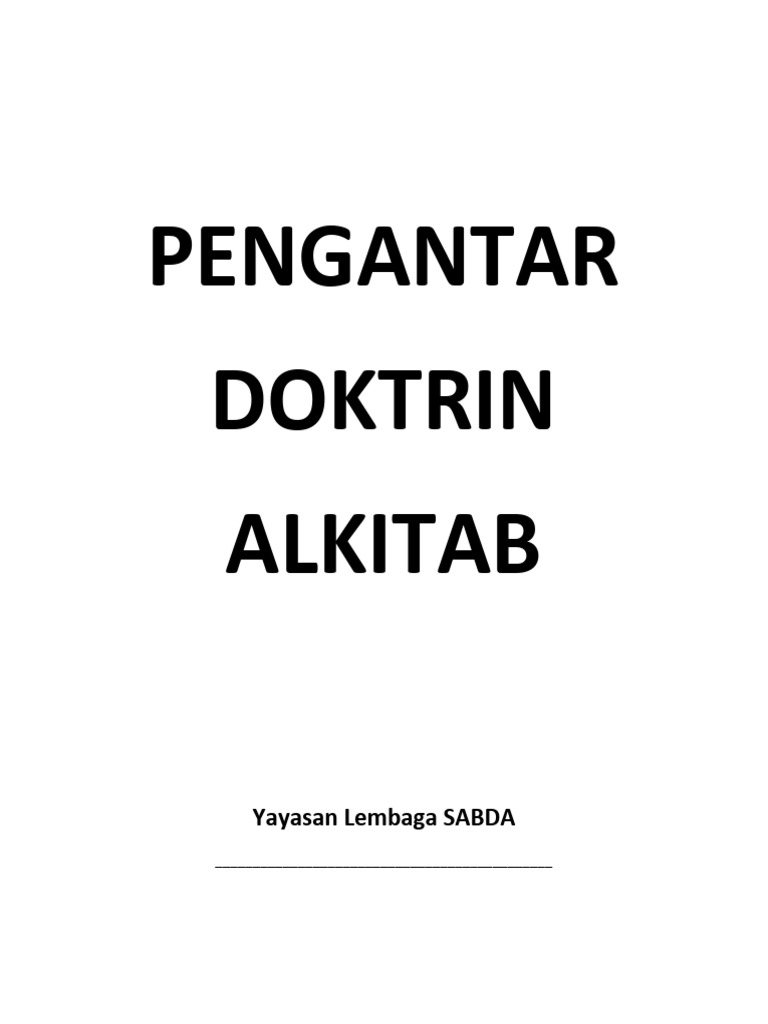 Pengantar Doktrin Alkitab Pdf