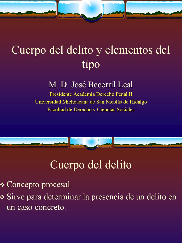 Cuerpo Del Delito y Elementos Del Tipo | Delito | Concepto