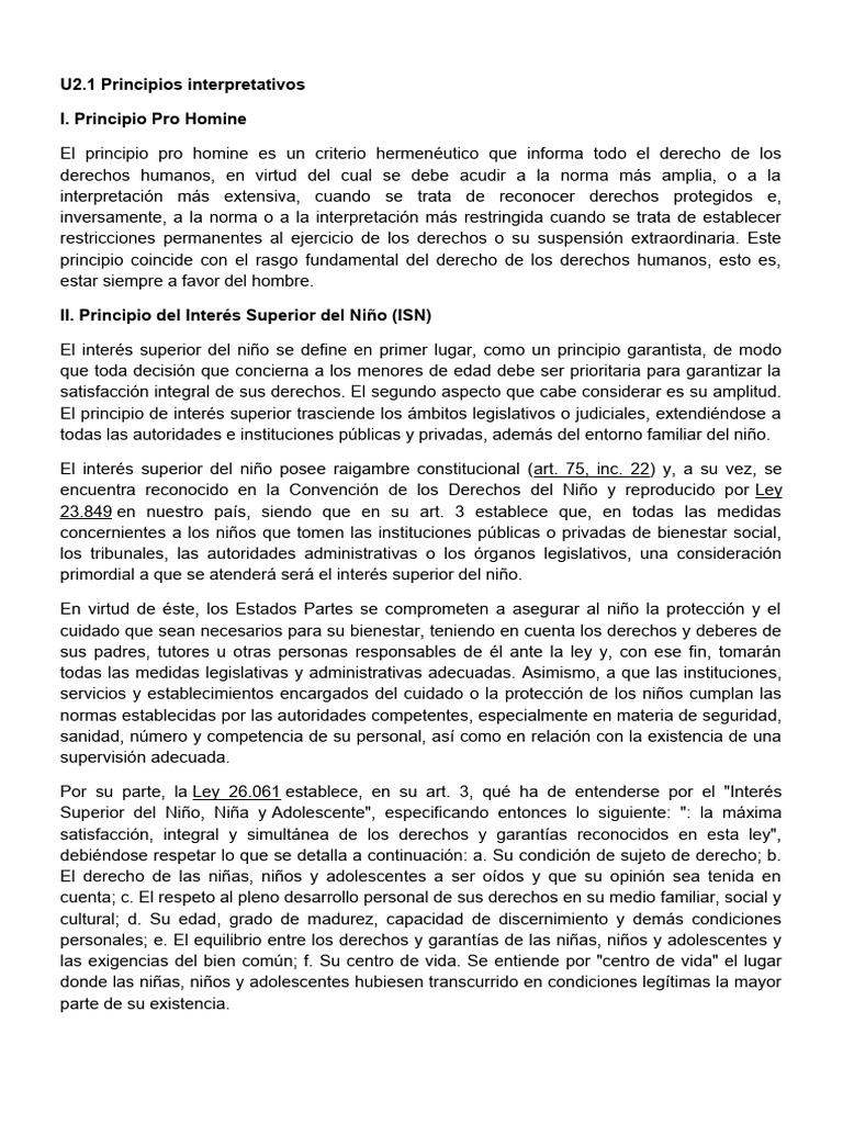Principios Iinterpretativos U2.1 | PDF | Dignidad | Justicia