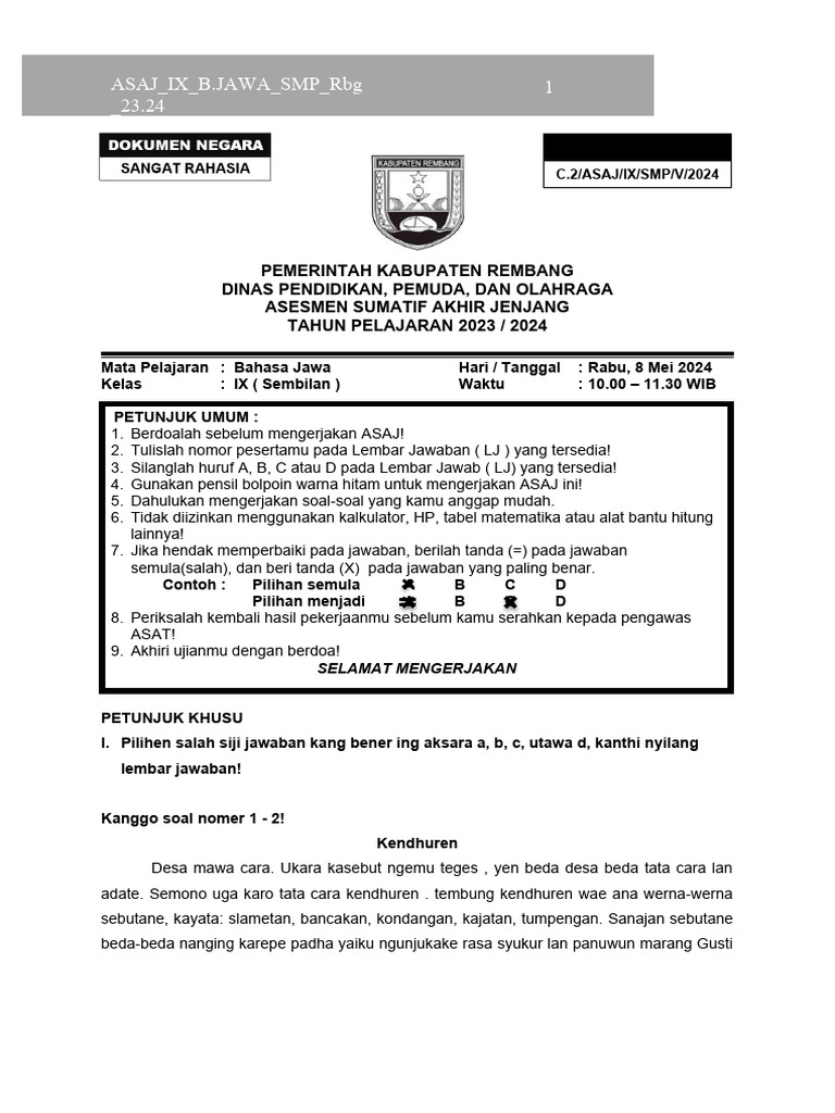 ASAJ BAHASA JAWA_REVISI | PDF