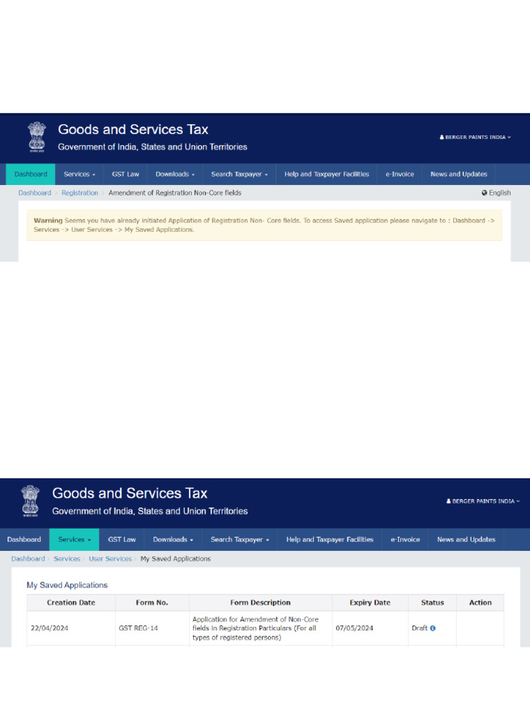 GST Portal Error Screenshot | PDF