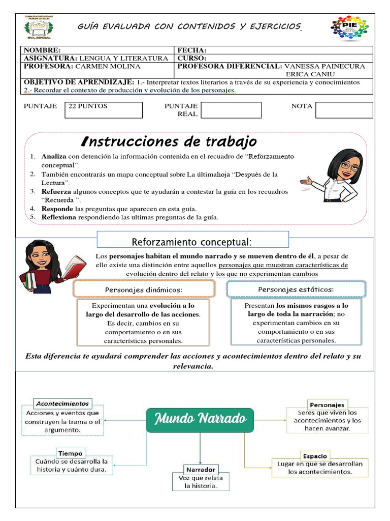 ACTIVIDAD EVALUADA - LA ULTIMA HOJA - 8° A y 8°B | PDF
