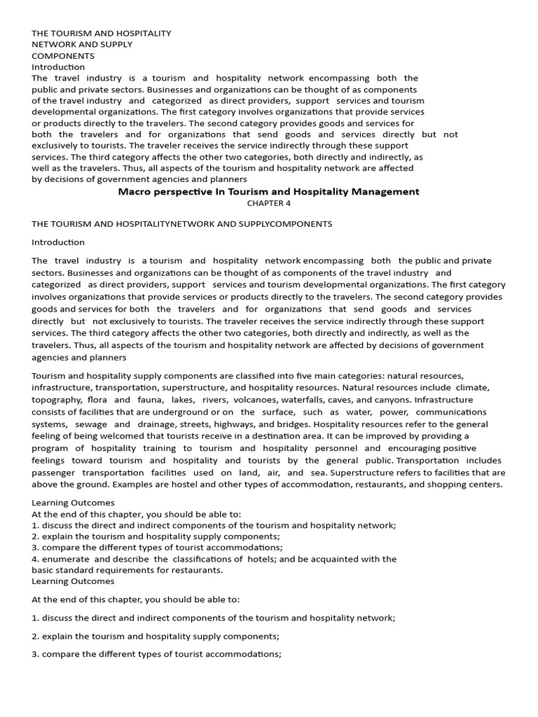 Chapter 4 Macro Perspective | PDF | Hotel | Tourism