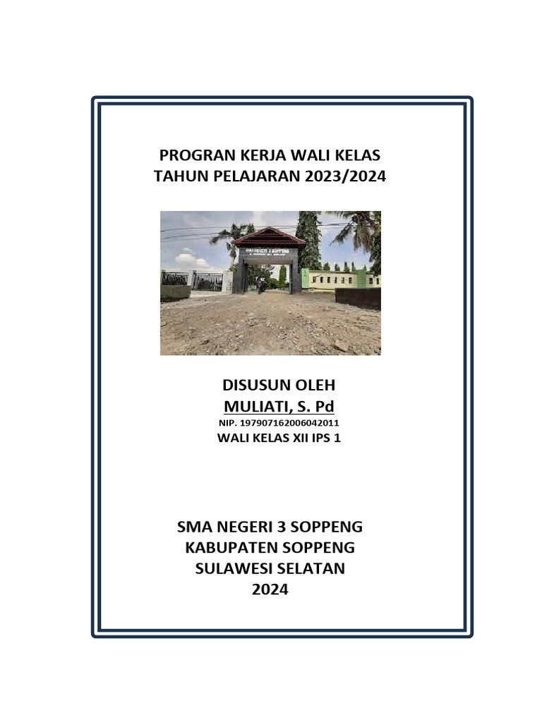 Program Kerja Wali Kelas XII IPS 1 2023/2024 | PDF