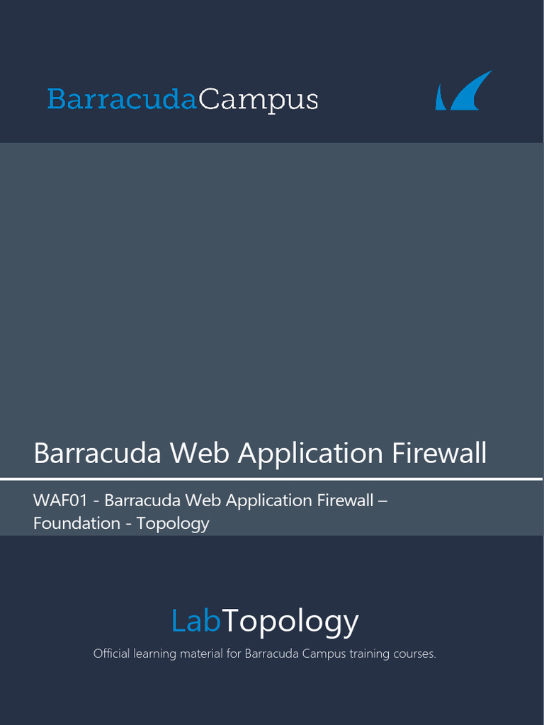 WAF01 - Barracuda Web Application Firewall - Foundation - Topology ...