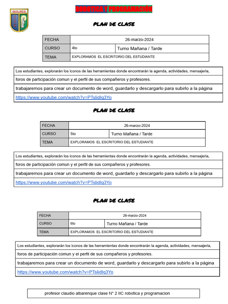 Plan de Clase 2 Iic | PDF