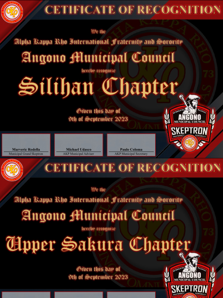 AKP CERT RECOGNITION | PDF | Fraternities And Sororities | Student ...