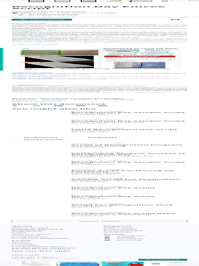 Recognition Day Emcee Script PDF | PDF | Scribd | Publishing