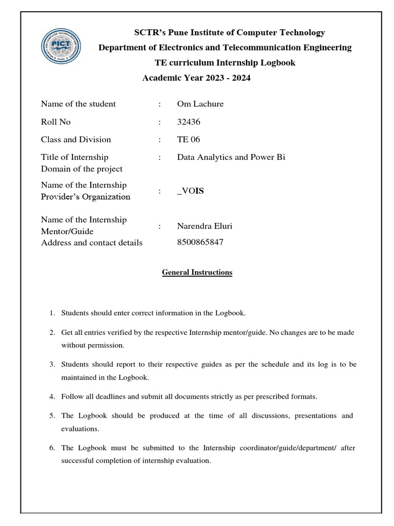 Internship Log Book | Download Free PDF | Computing | Data