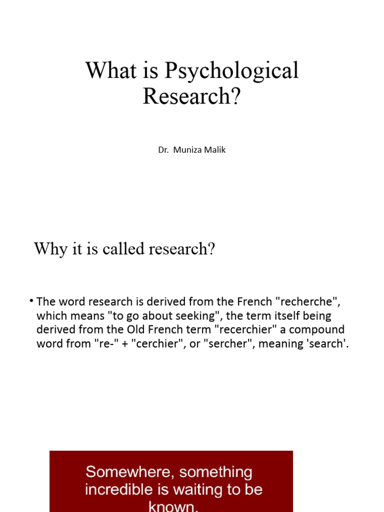 What Is Psychological Research | PDF | Career & Growth | Self-Improvement
