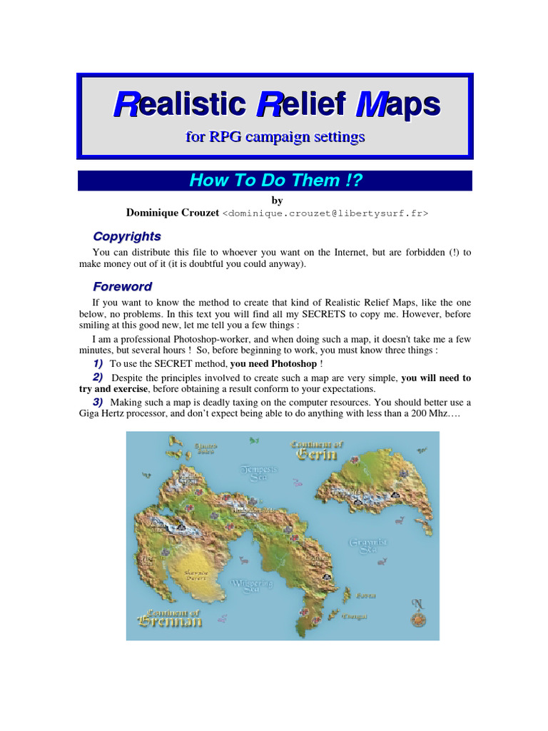 Realistic Relief Maps in Photoshop | Download Free PDF | Texture ...