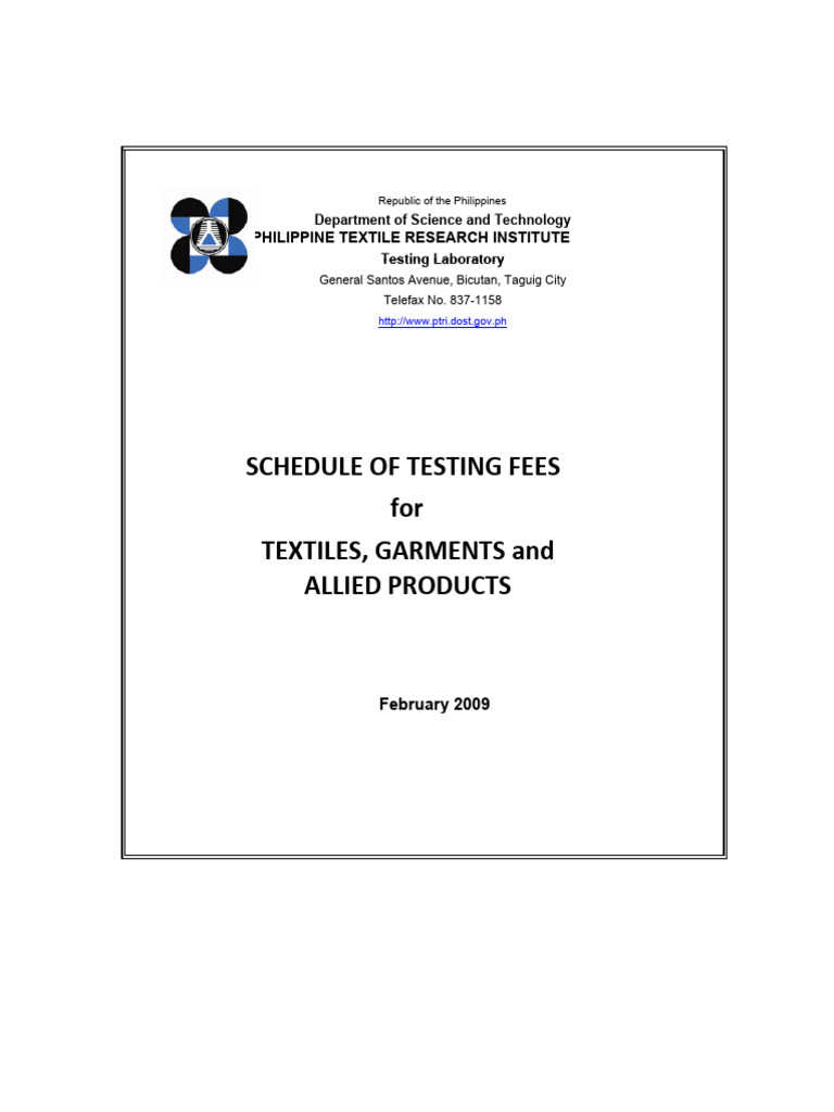 Testing_Fees | PDF | Yarn | Textiles