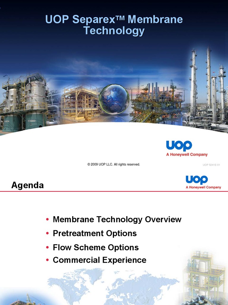 UOP Separex Membrane Technology Tech Presentation | PDF | Membrane Technology | Membrane