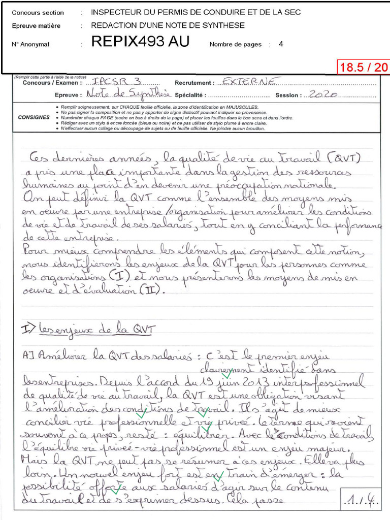 Meilleure Copie - IPCSR 3éME CLASSE EXTERNE-REDACTION D'UNE NOTE DE SYNTHESE | PDF