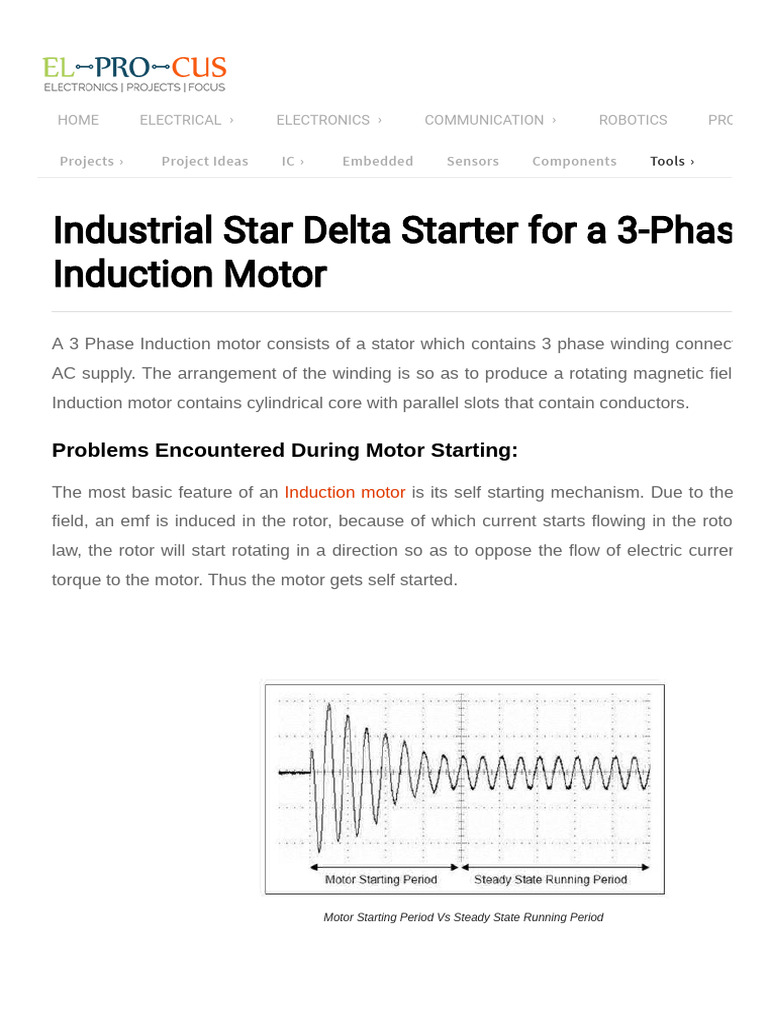 3-Phase Induction Motor With Help of Industrial Star Delta Starter ...