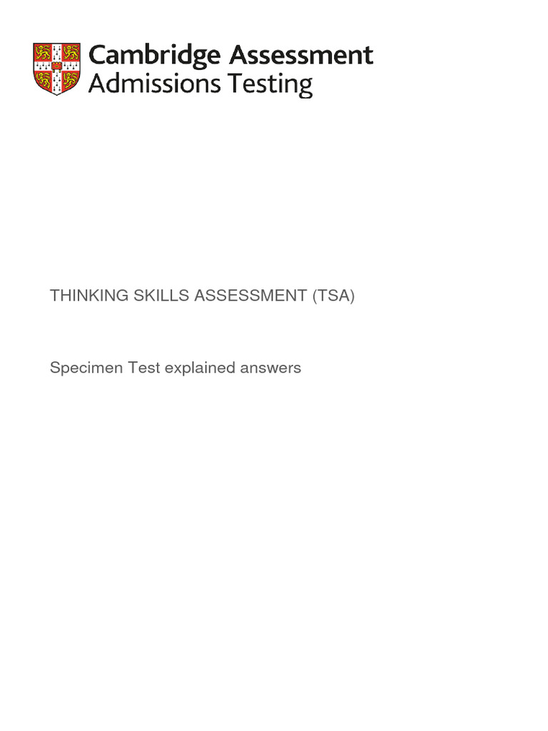 TSA Specimen Test Answers | PDF | Argument | Peat