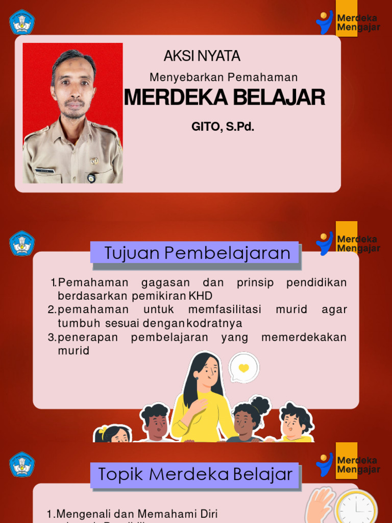Aksi Nyata Topik 1 Merdeka Belajar Platform Merdeka Mengajar @gito | PDF