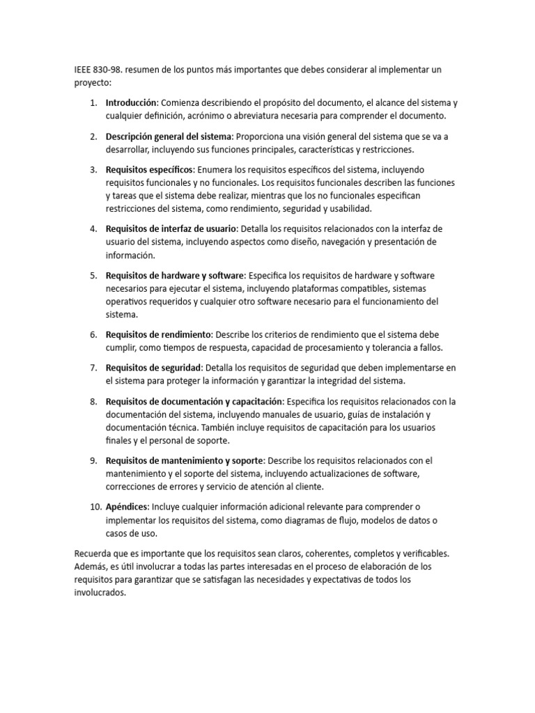 Ieee 830 | PDF | Software | Usuario (informática)