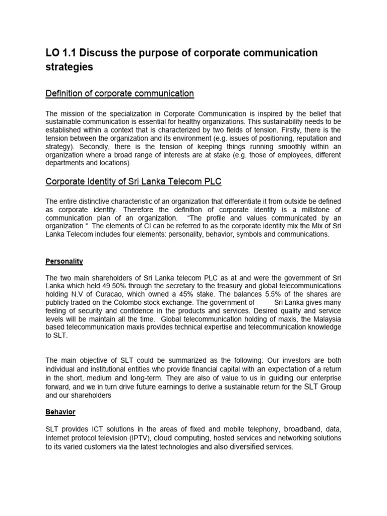 Corporate COmmunication Part 2 | Download Free PDF | Telecommunications | Communication