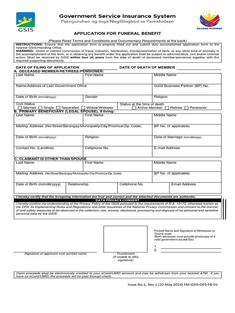 FM-GSIS-OPS-FB-01_Application for Funeral Benefit Form_Rev1_10May2024 ...