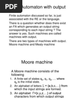 Automata - Lecture19 - Moore and Mealy Machines | PDF | Theory Of Computation | Computer Programming