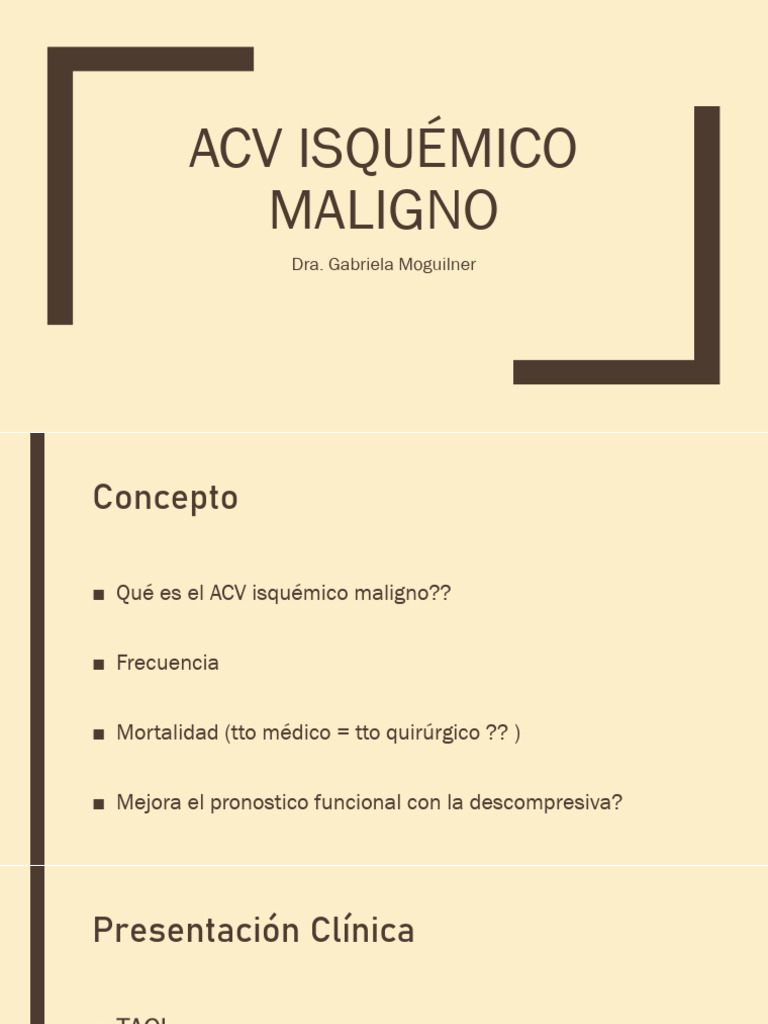 ACV Isquémico Maligno | PDF | Infarto de miocardio | Ct Scan