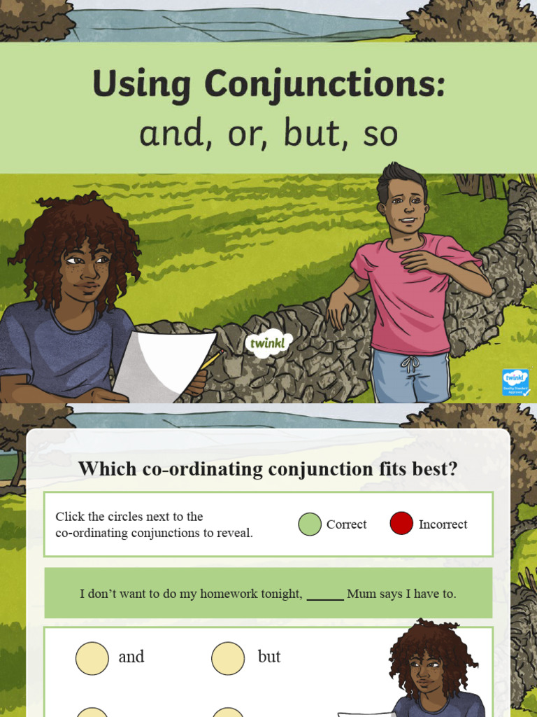 T2 E 502 Using Coordinating Conjunctions and or But So SPaG Grammar ...