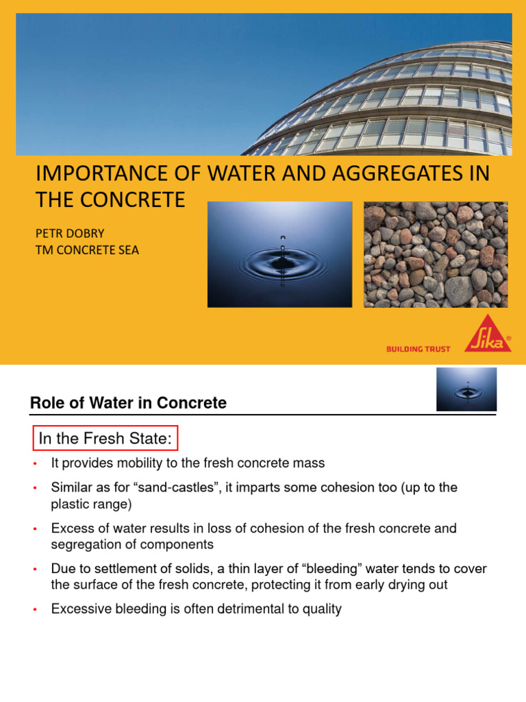 Sika - Importance of Water and Aggregates in The Concrete | PDF ...