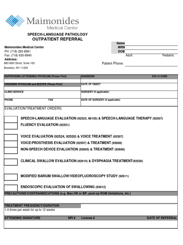 OP SLP Referral Form | PDF
