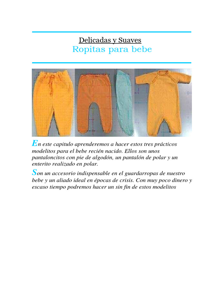 Moldes de Ropa para Bebés Recién Nacidos | PDF | Ropa