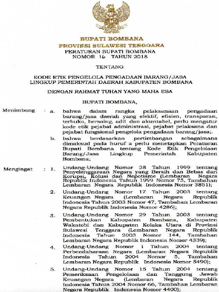 Perbup Kode Etik BLP | PDF